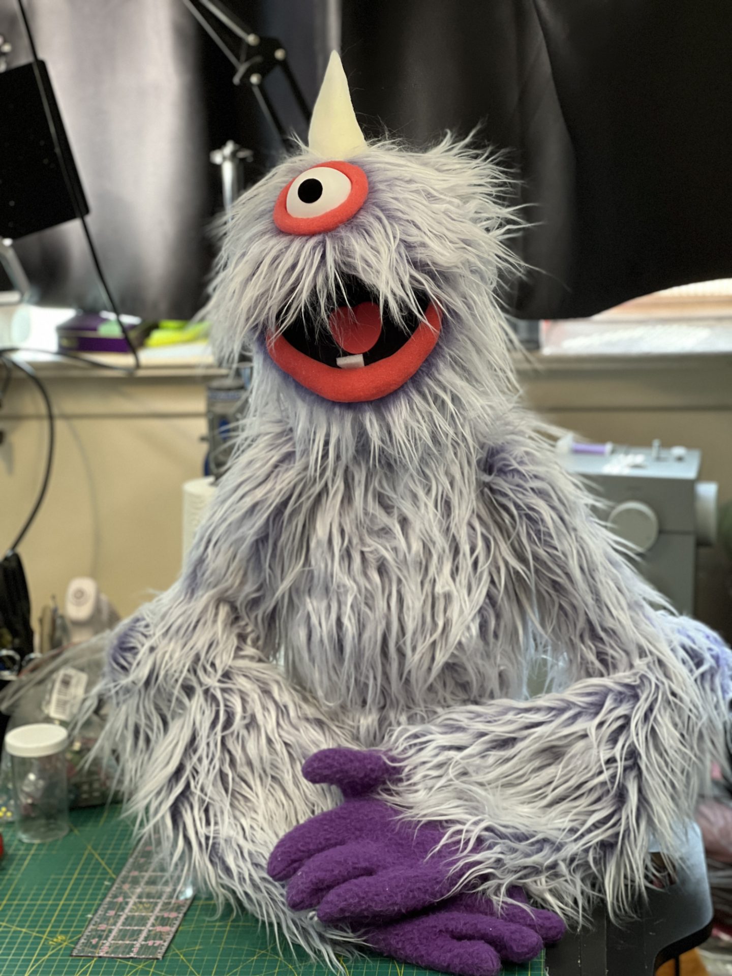 Furclops! Professional Live Hands Furry Monster Puppet – Operation: Puppet