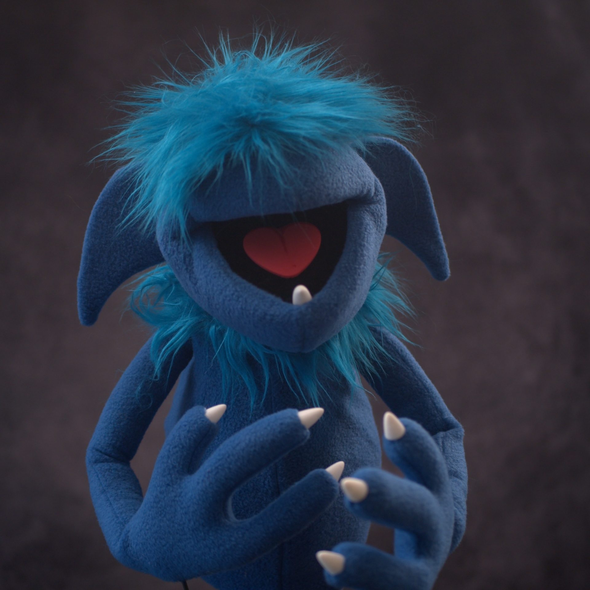 Blue Goblin Hand and Rod Puppet – Operation: Puppet