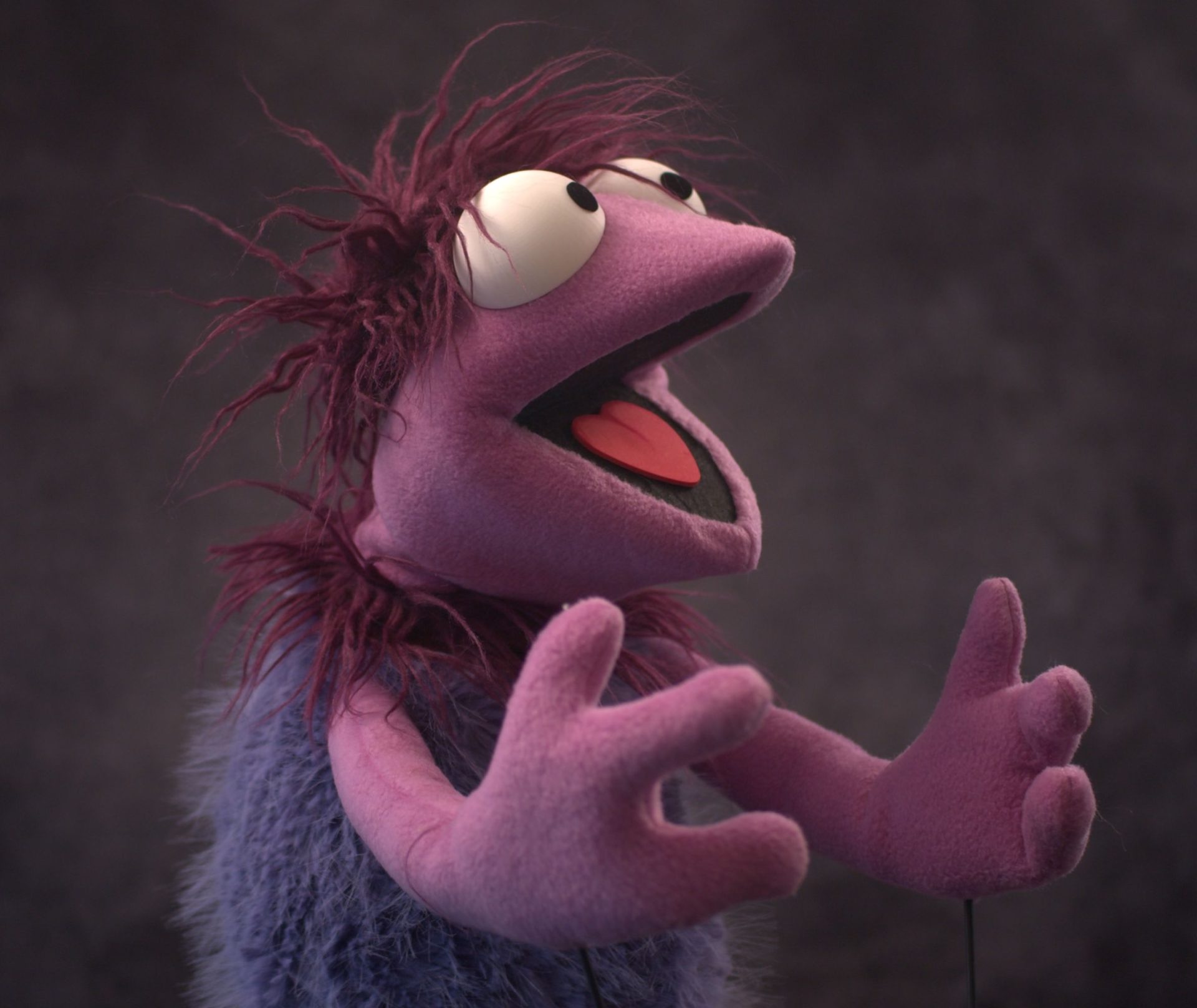 Purple Fuzzy Greeblee Professional Hand Puppet – Operation: Puppet