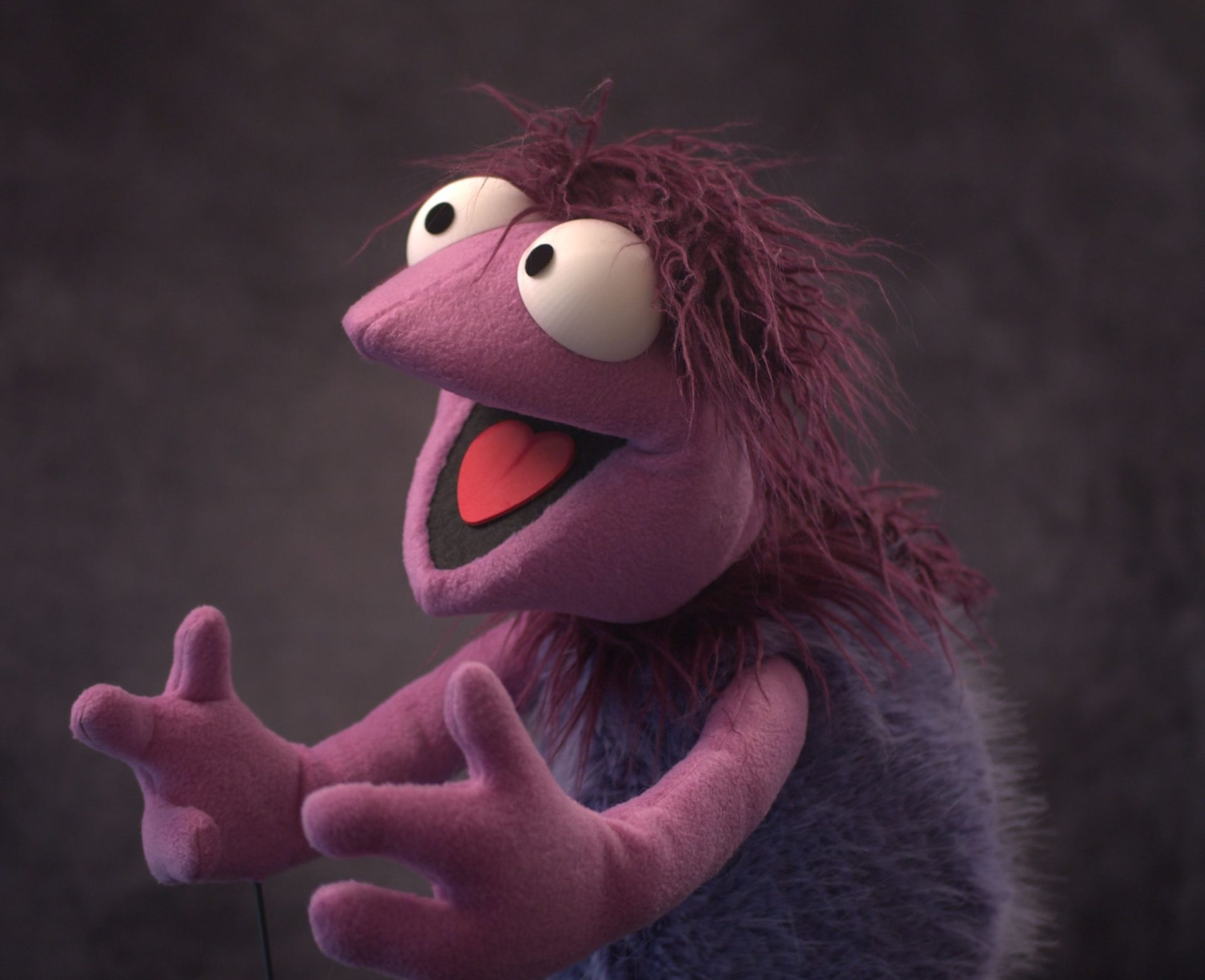 Purple Fuzzy Greeblee Professional Hand Puppet – Operation: Puppet