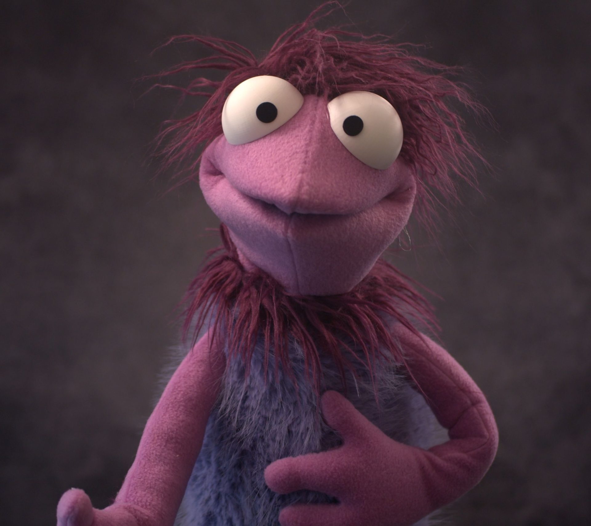 Purple Fuzzy Greeblee Professional Hand Puppet – Operation: Puppet